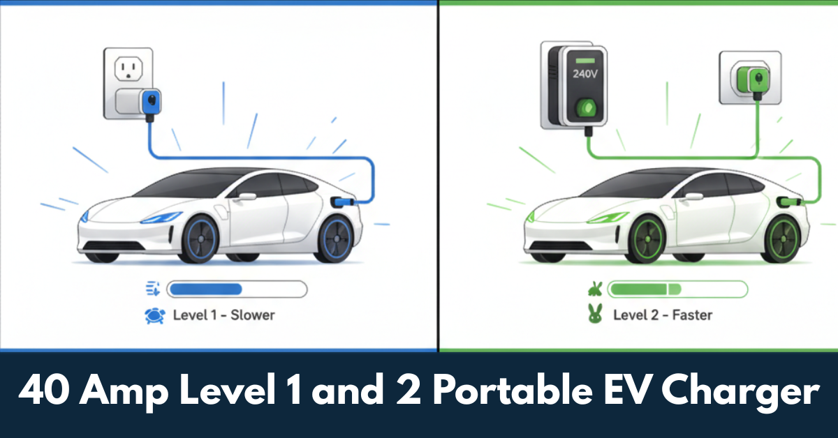 40 Amp Level 1 and 2 Portable EV Charger